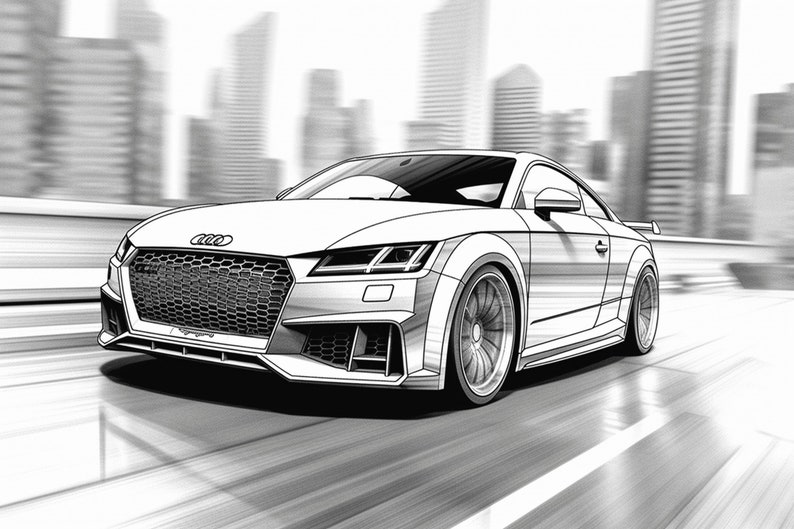 Line Art Audi TT - Black and White Car Print (digital Download) - Etsy