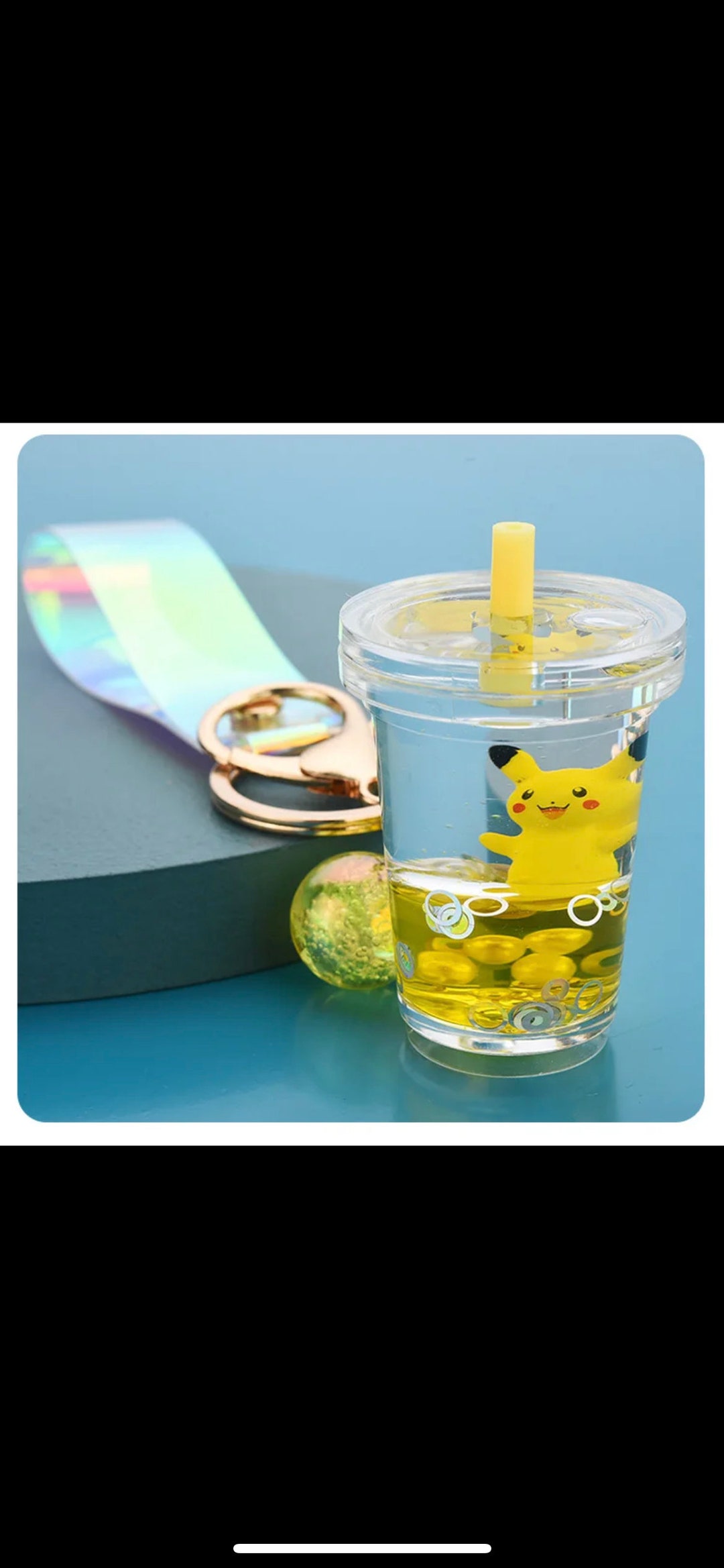 Pikachu Boba Keychain, Boba Keychain, Pikachu Keychain - Etsy
