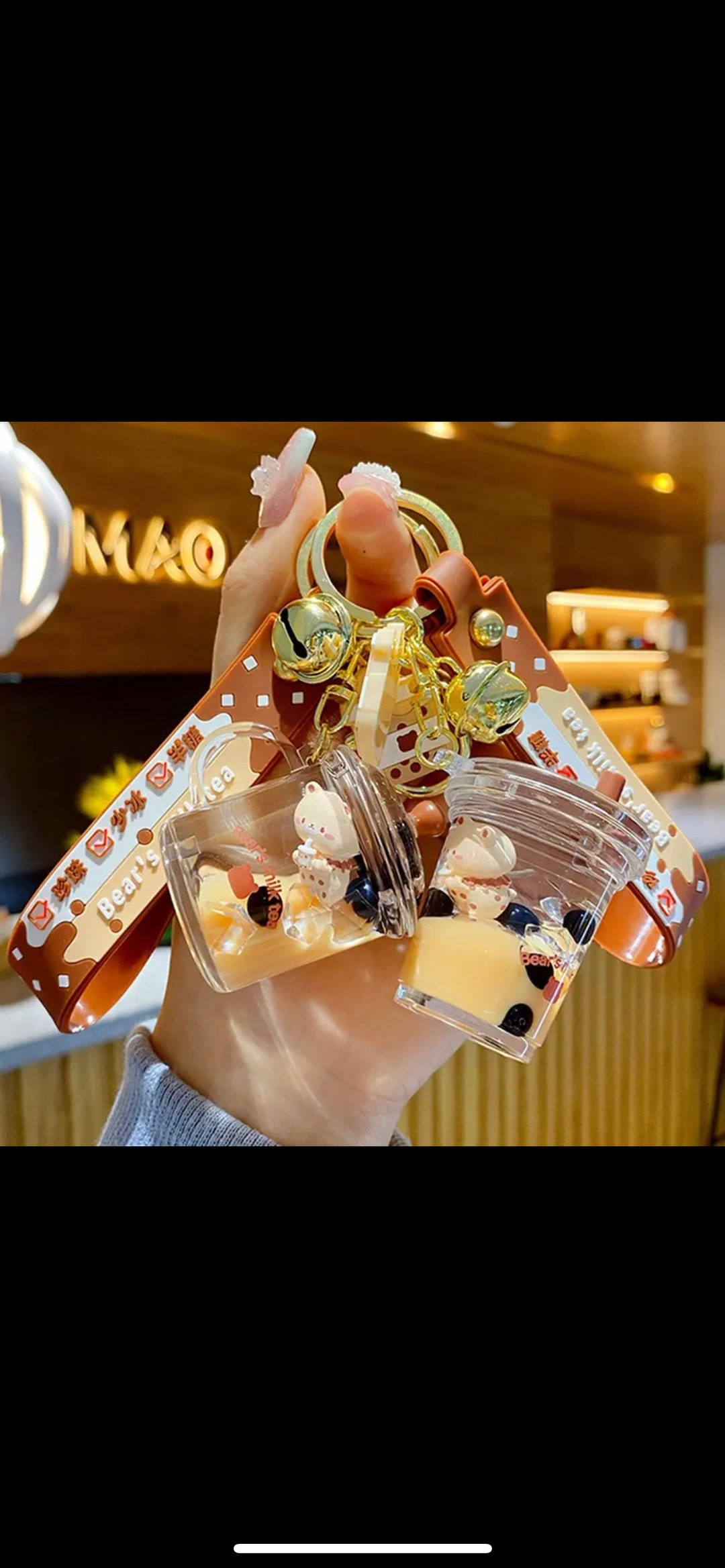 Cute Brown Bear Boba Keychain, Boba Milk Keychain, Boba Keychain Charm ...