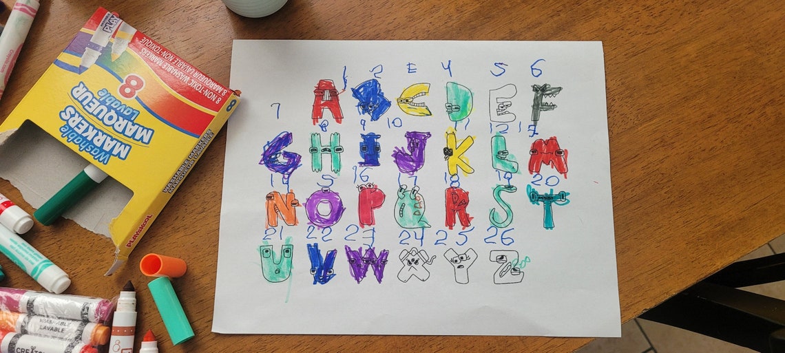 Fun Hand Drawn Alphabet Lore Children's Youtube Show Coloring Page ...