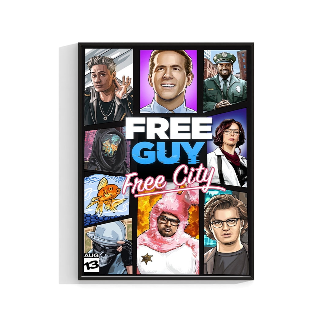 Free Guy Ryan Reynolds Movie Poster Art Print Wall Art Gift Multiple ...