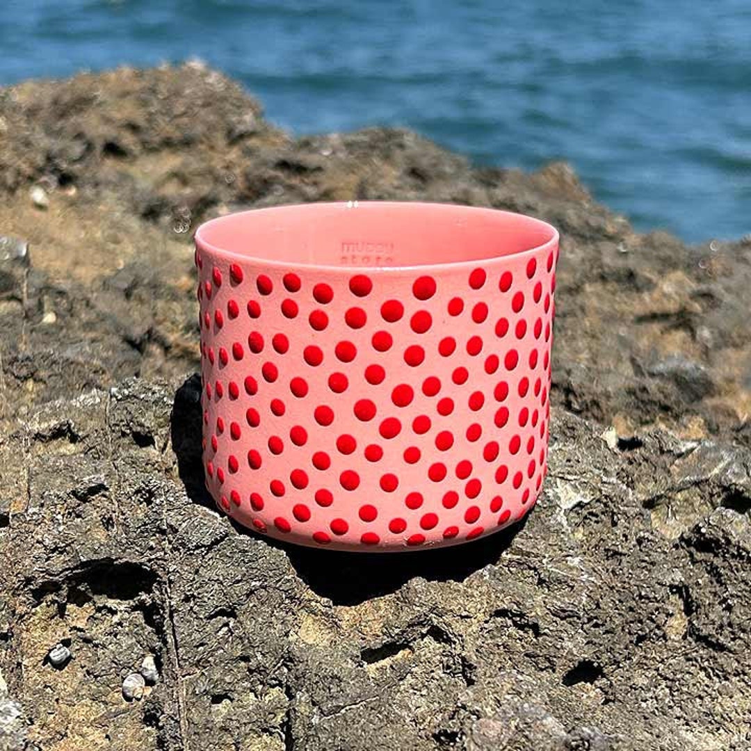 Handmade Pink Porcelain Cup, Red Dot Design, Artisan Drinkware - Etsy