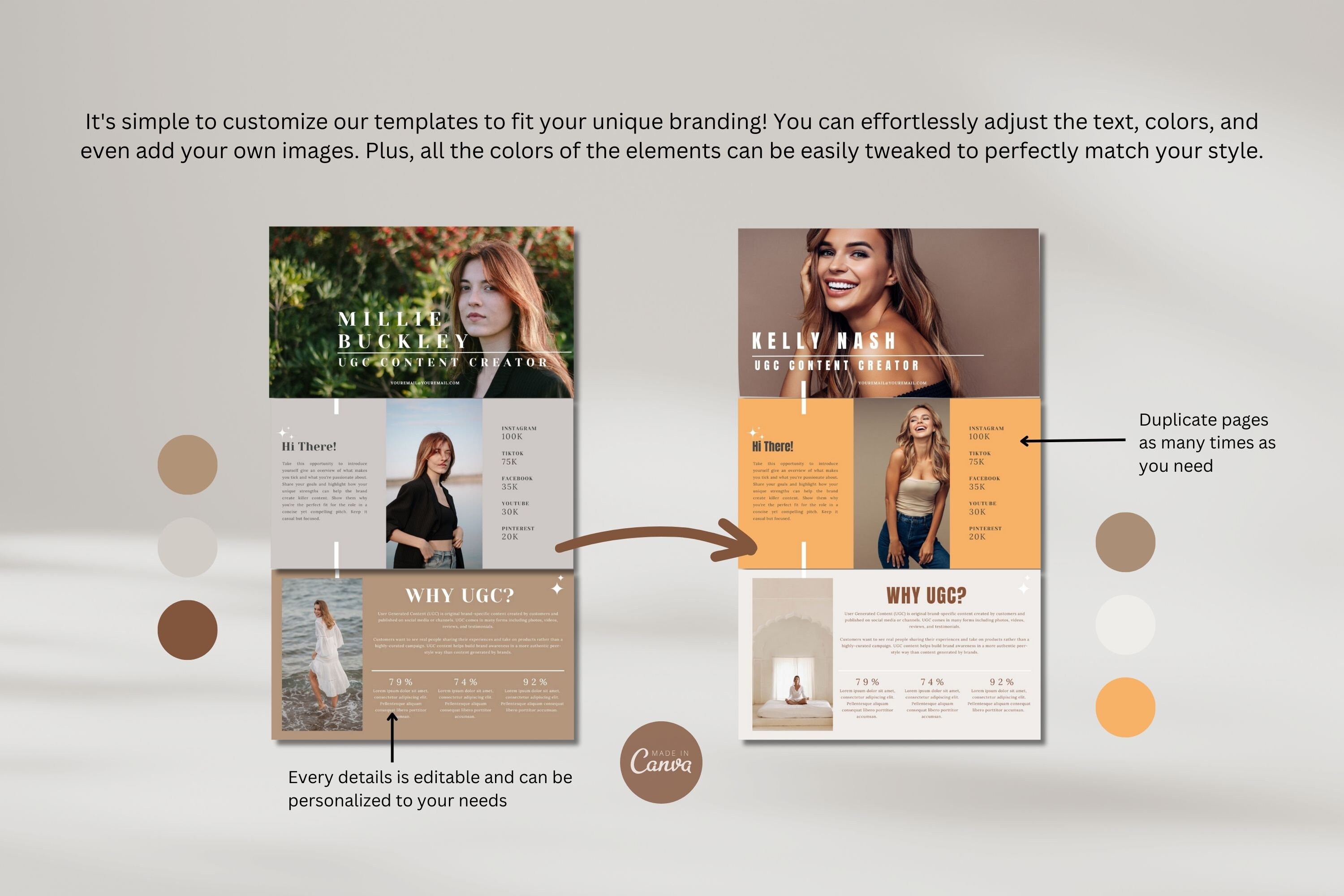 UGC Portfolio UGC Template UGC Media Kit Minimal Portfolio I Social Media Marketing Portfolio ...