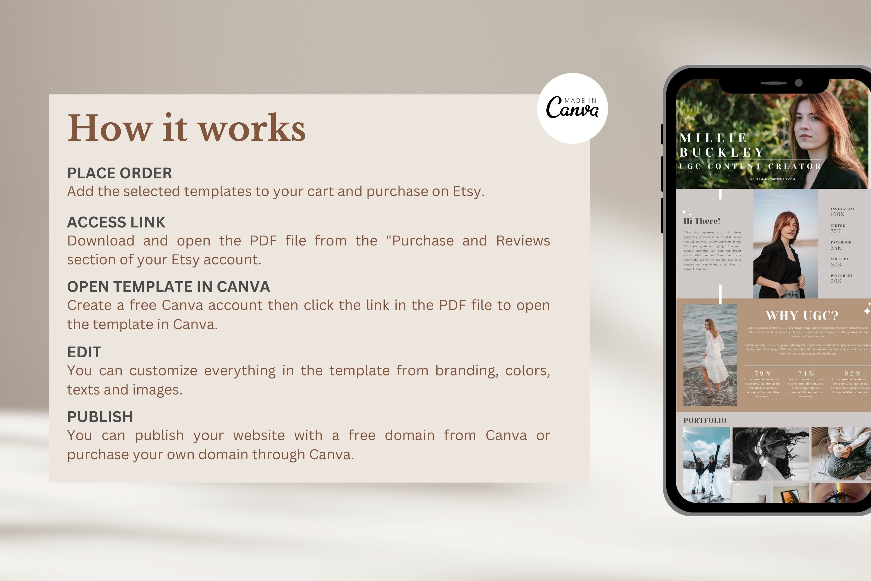 UGC Portfolio UGC Template UGC Media Kit Minimal Portfolio I Social ...