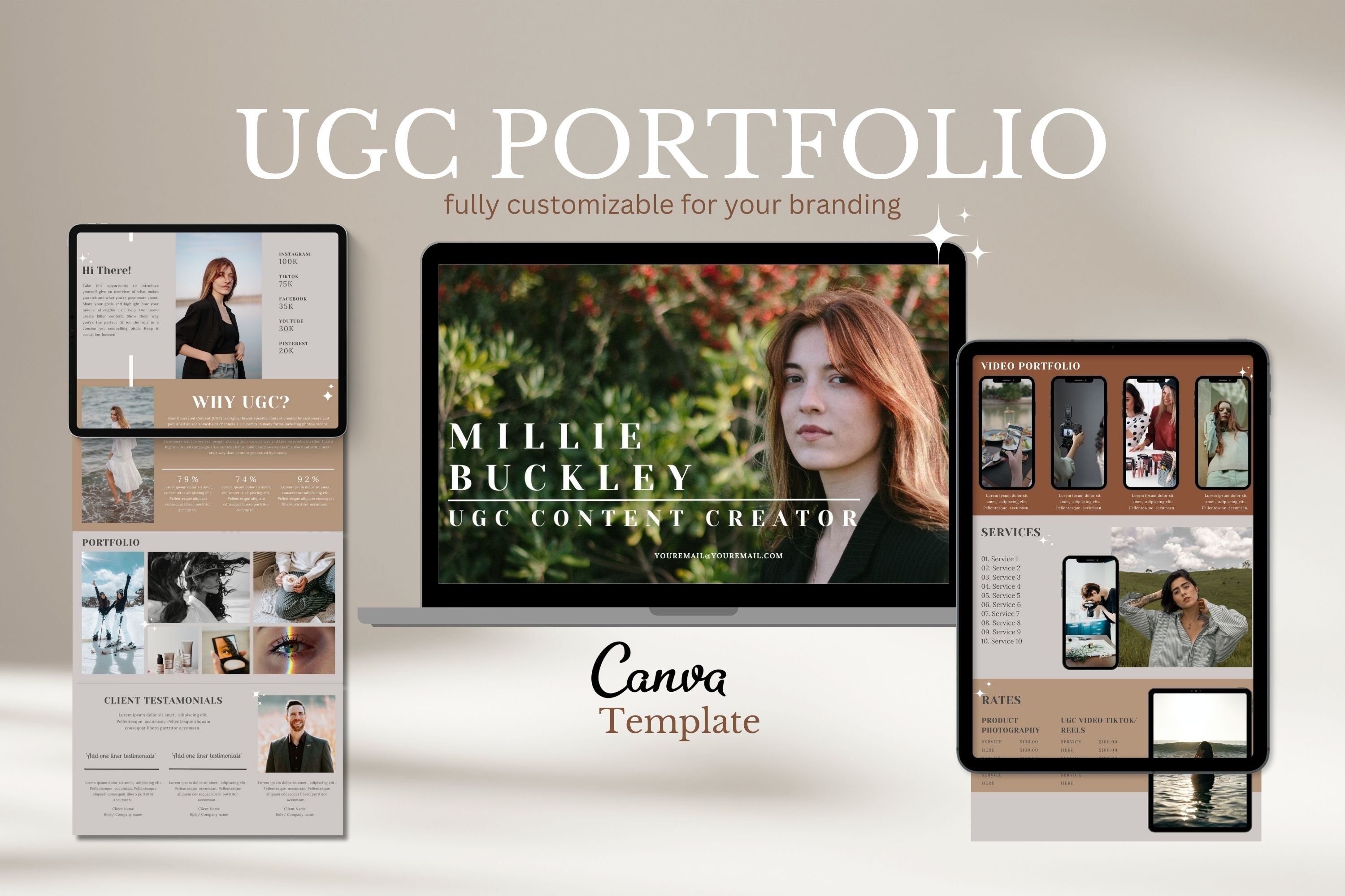 UGC Portfolio UGC Template UGC Media Kit Minimal Portfolio I Social ...