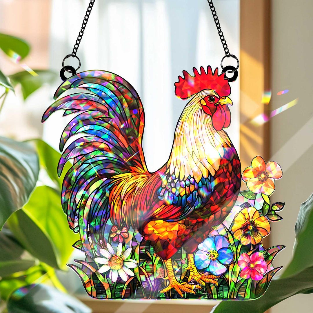 Glass Hologram Acrylic Farmhouse, Rustic Hanging Decor for Country ...