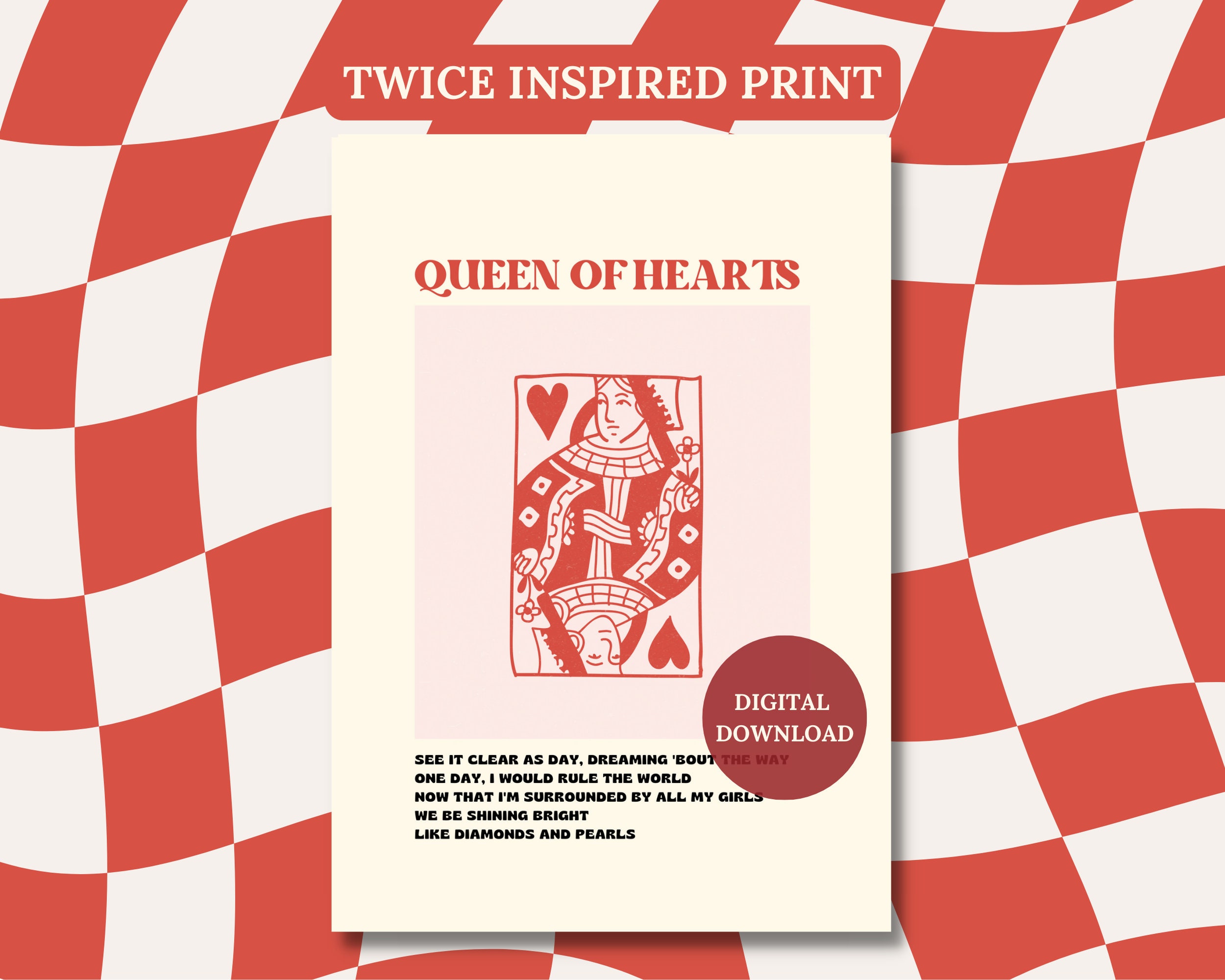 Twice QUEEN OF HEARTS - Digital Wall Print - Kpop Art Poster - Etsy