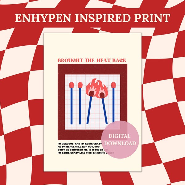 ENHYPEN Brought the Heat Back Digital Wall Print Kpop Art Poster - Etsy UK