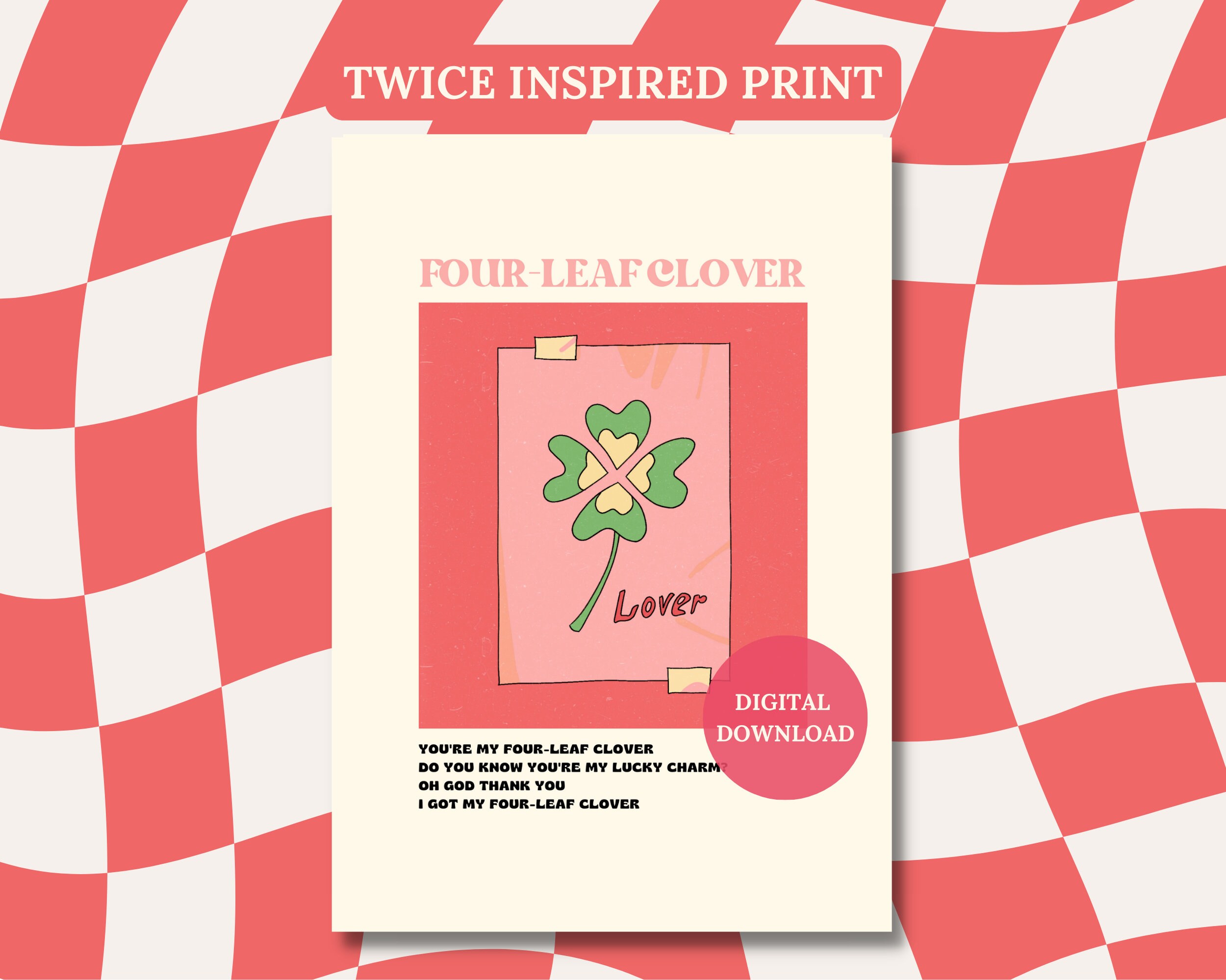 Twice FOUR-LEAF CLOVER Digital Wall Print Kpop Art Poster - Etsy