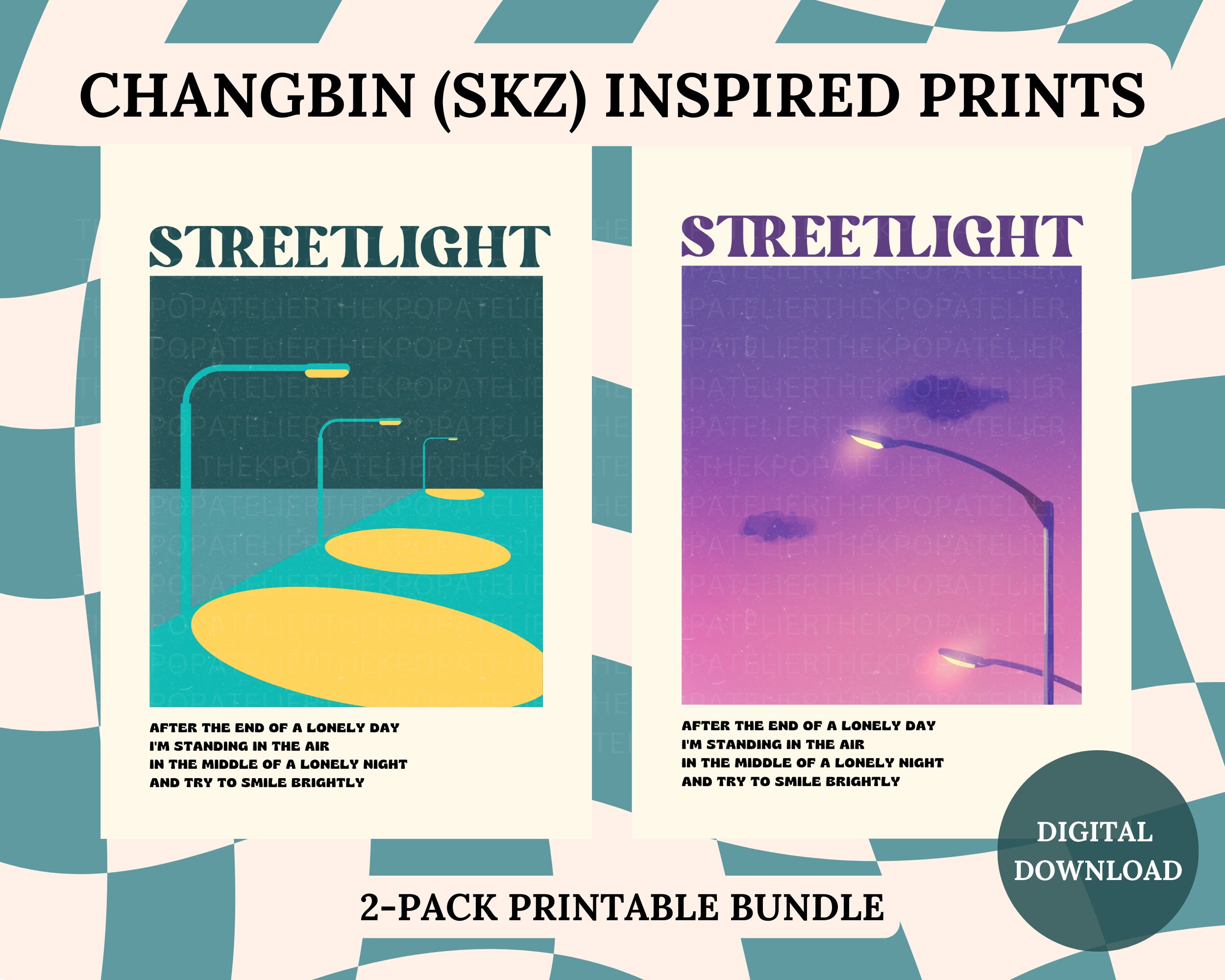 Stray Kids (changbin) STREETLIGHT - Set of 2 - Digital Wall Print ...