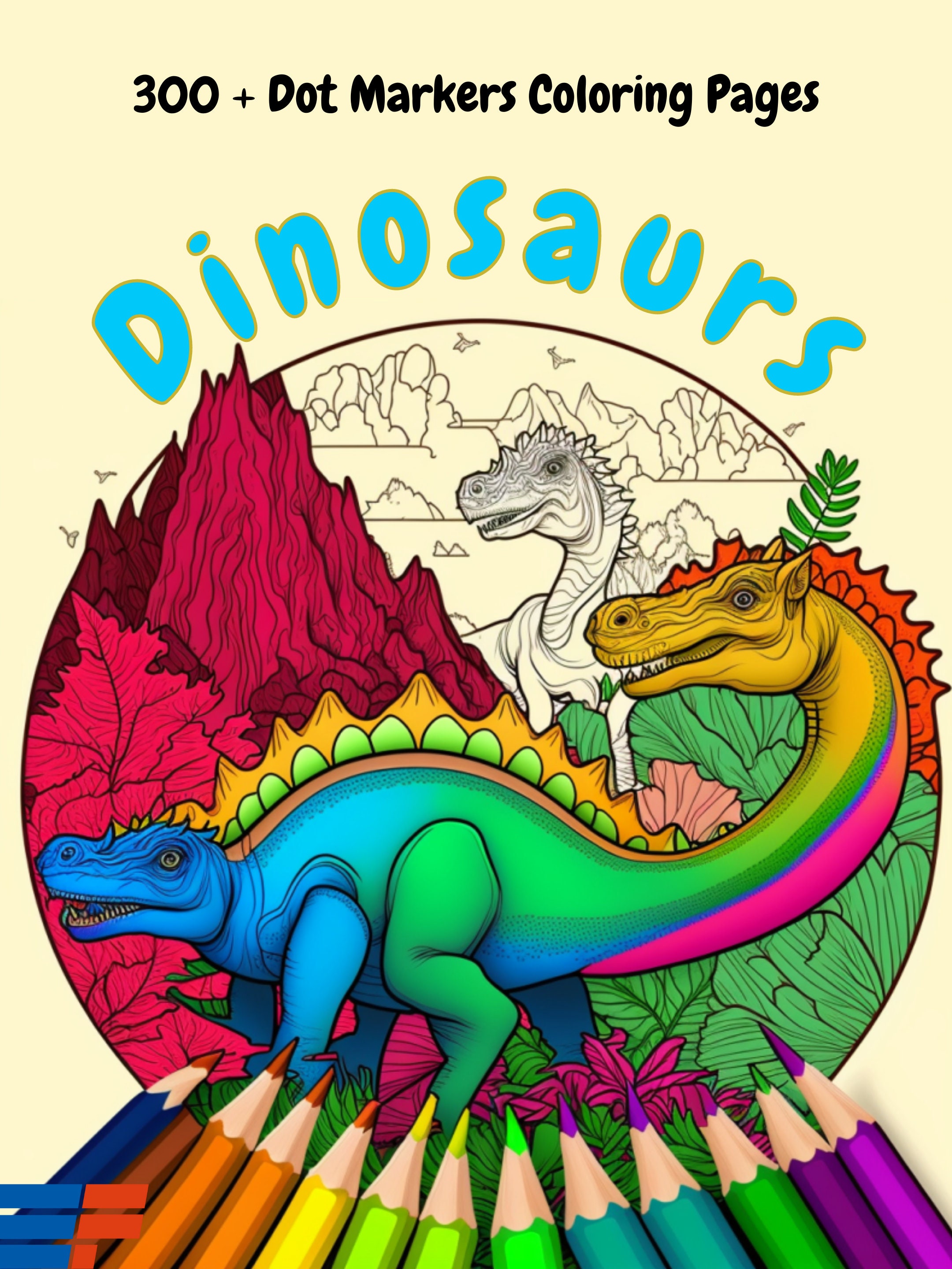 Dinosaur Dot Marker Coloring Pages Instant Download Dinosaur Color Book ...