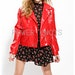 Women's Glossy Red Patent Motorcycle Biker Leather Jacket, Women's Red ...