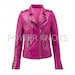 Women's Hot Pink Solid Motorcycle Biker Leather Jacket, Women's Pink ...