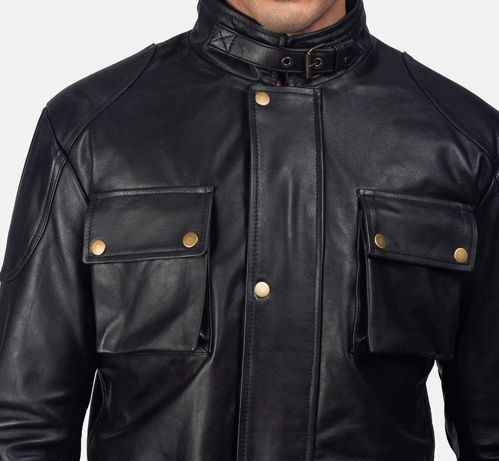 Men's Black Solid Military Commando Leather - Etsy