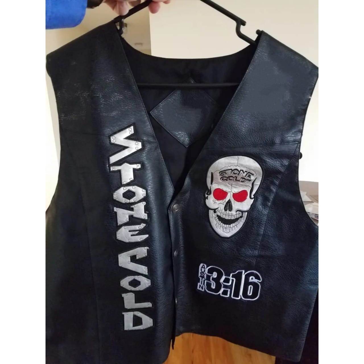 Stone Cold Steve Austin Broken Skull Black Leather Vest Coat - Etsy