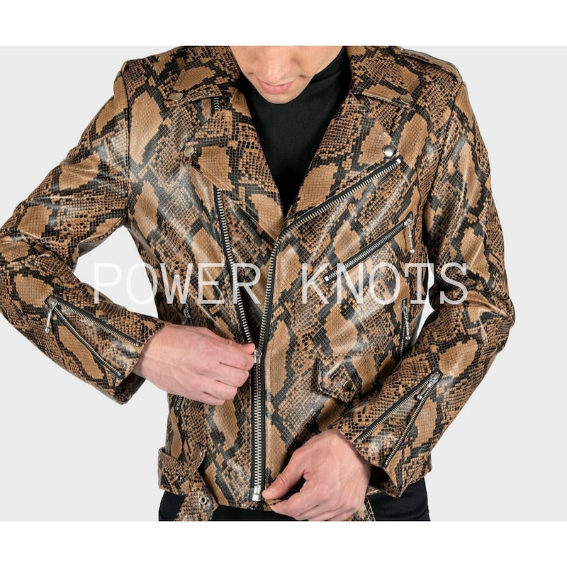 Snake Skin Biker Jackets Mens - Etsy