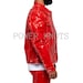 Men's Shiny Red Patent Denim Style Leather Shirt, Men's Red Leather ...