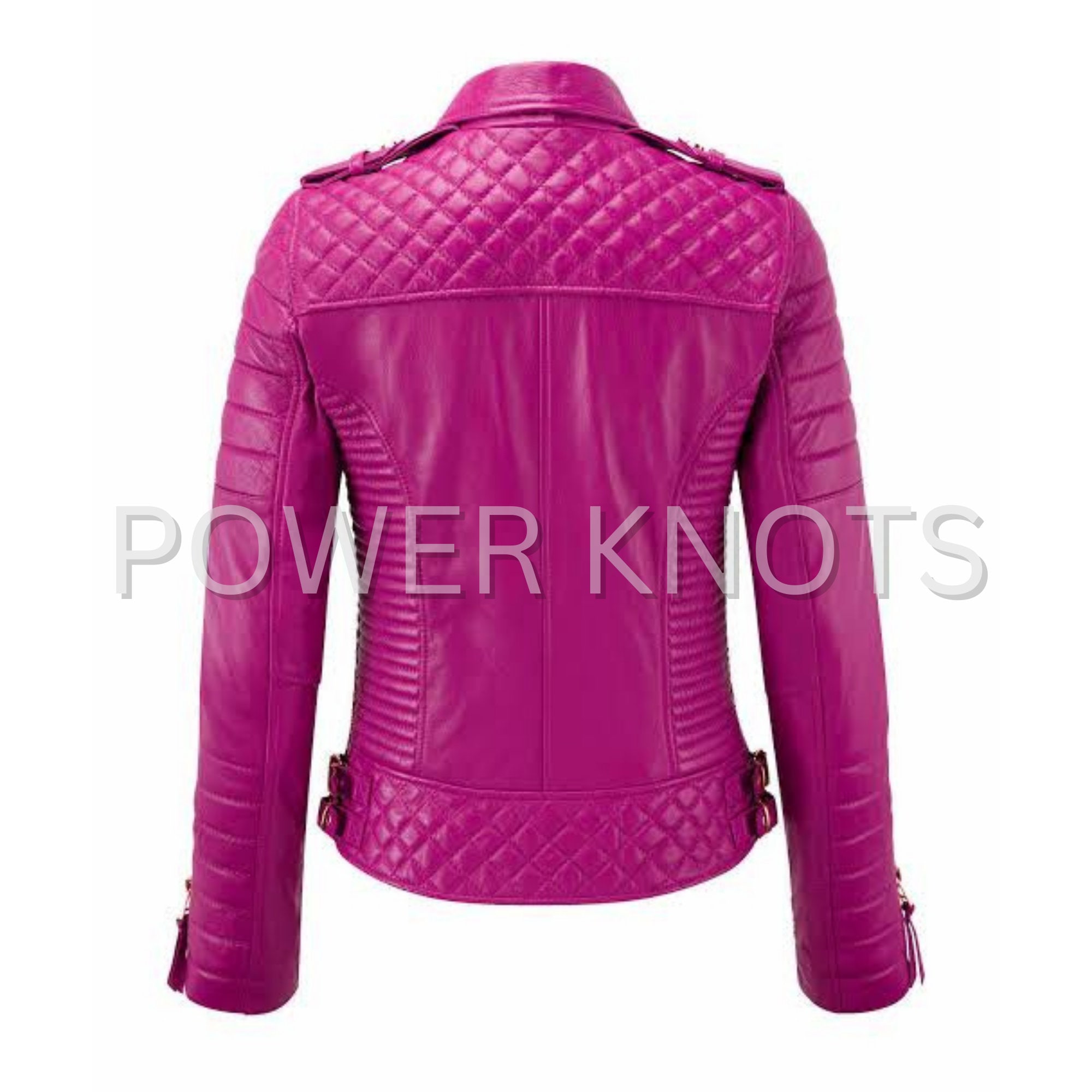 Women's Hot Pink Solid Motorcycle Biker Leather Jacket, Women's Pink ...