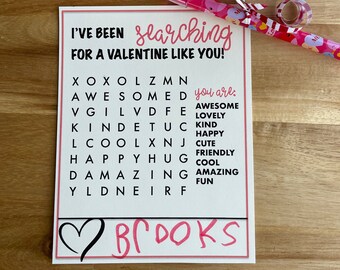 Printable Word Search Valentine, Class Valentines, School Valentine ...
