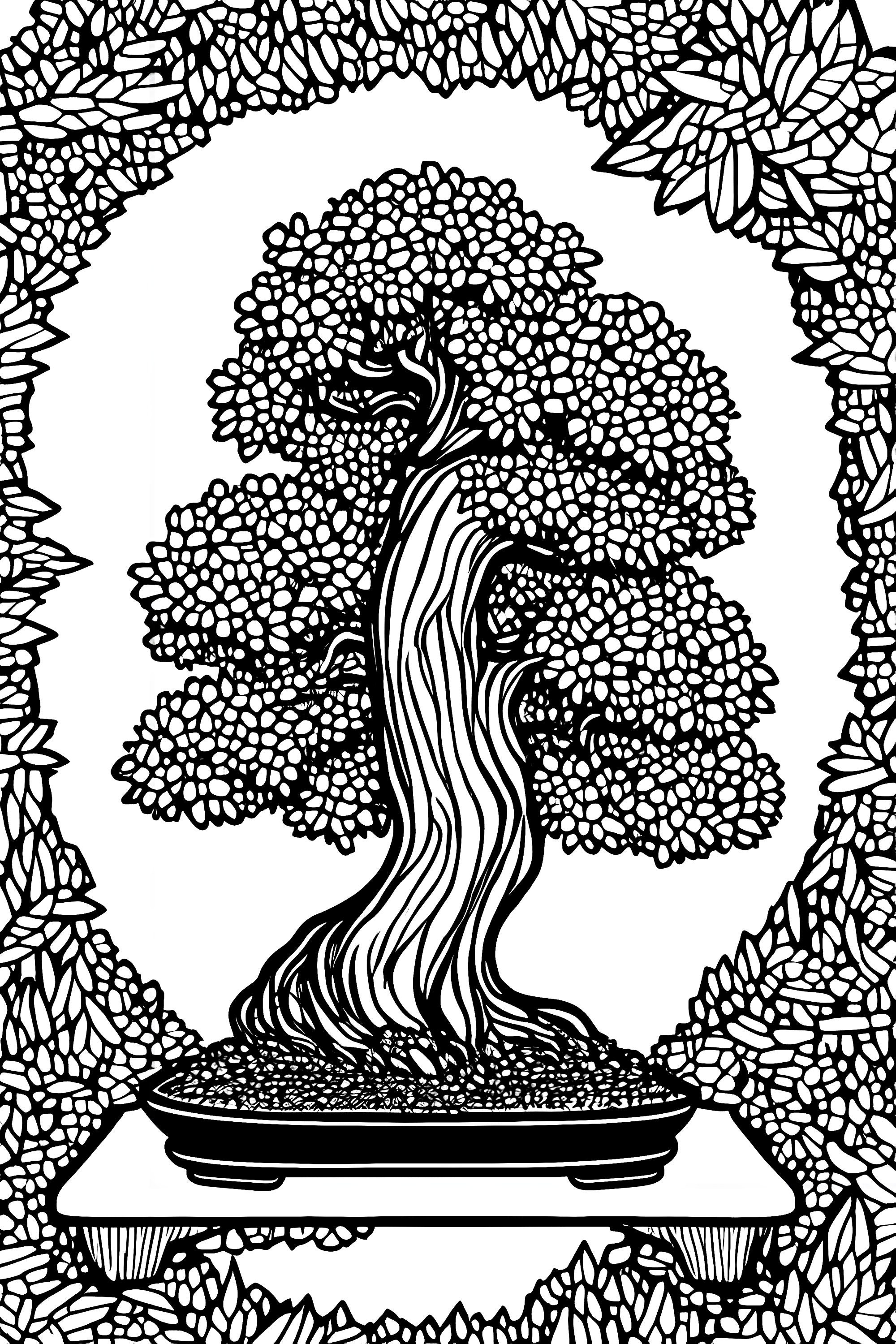 Bonsai Tree Coloring Pages - Etsy