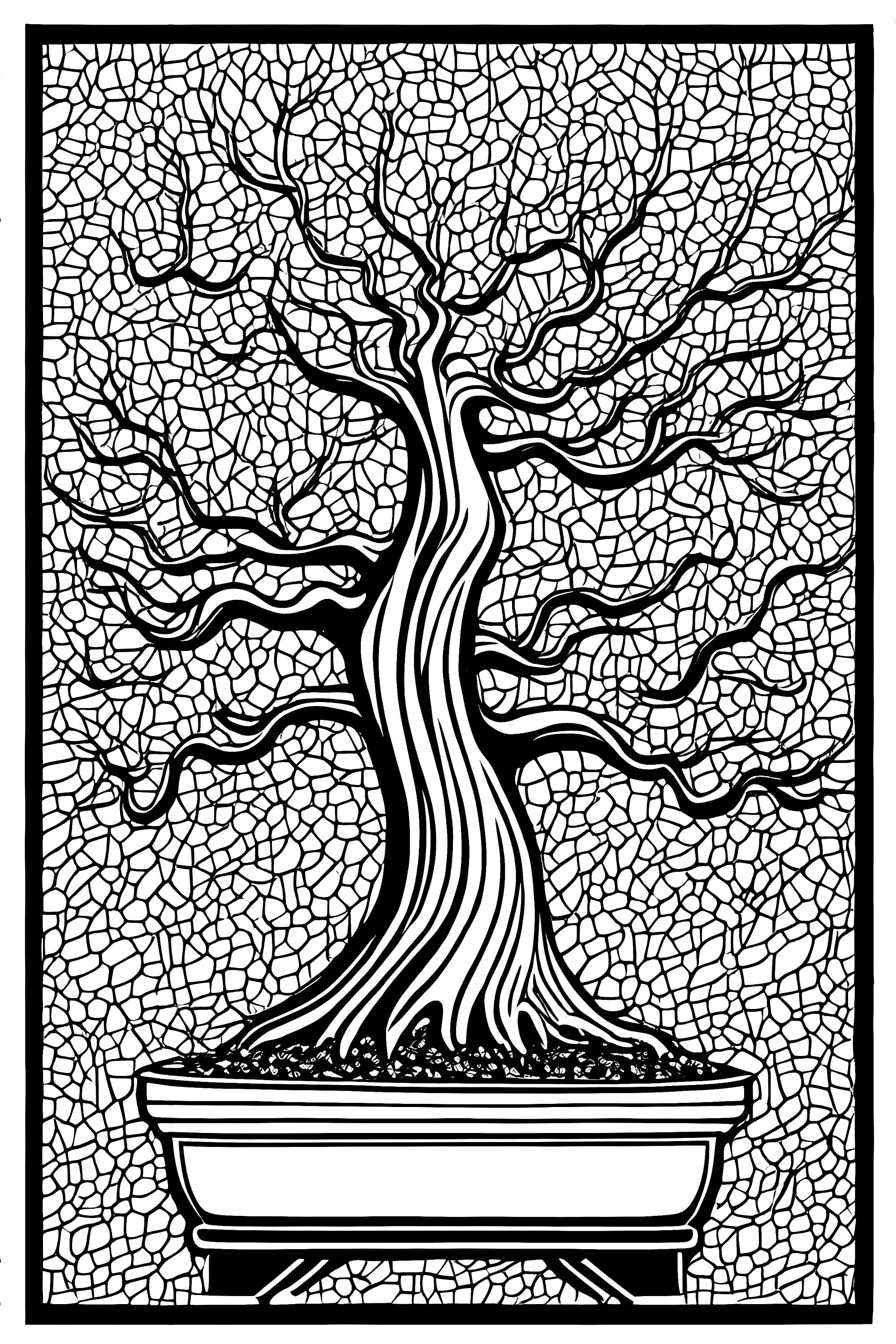 Bonsai Tree Coloring Pages - Etsy