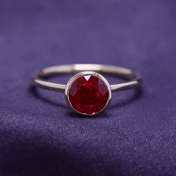 Bezel Set Ruby - Etsy