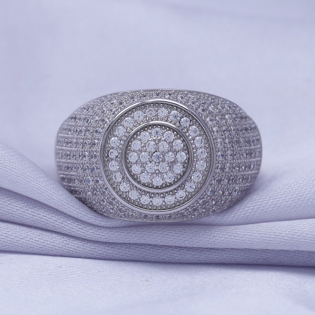 Dome Style Cluster Ring 1.50 Ct Lab Created Moissanite Diamond ...