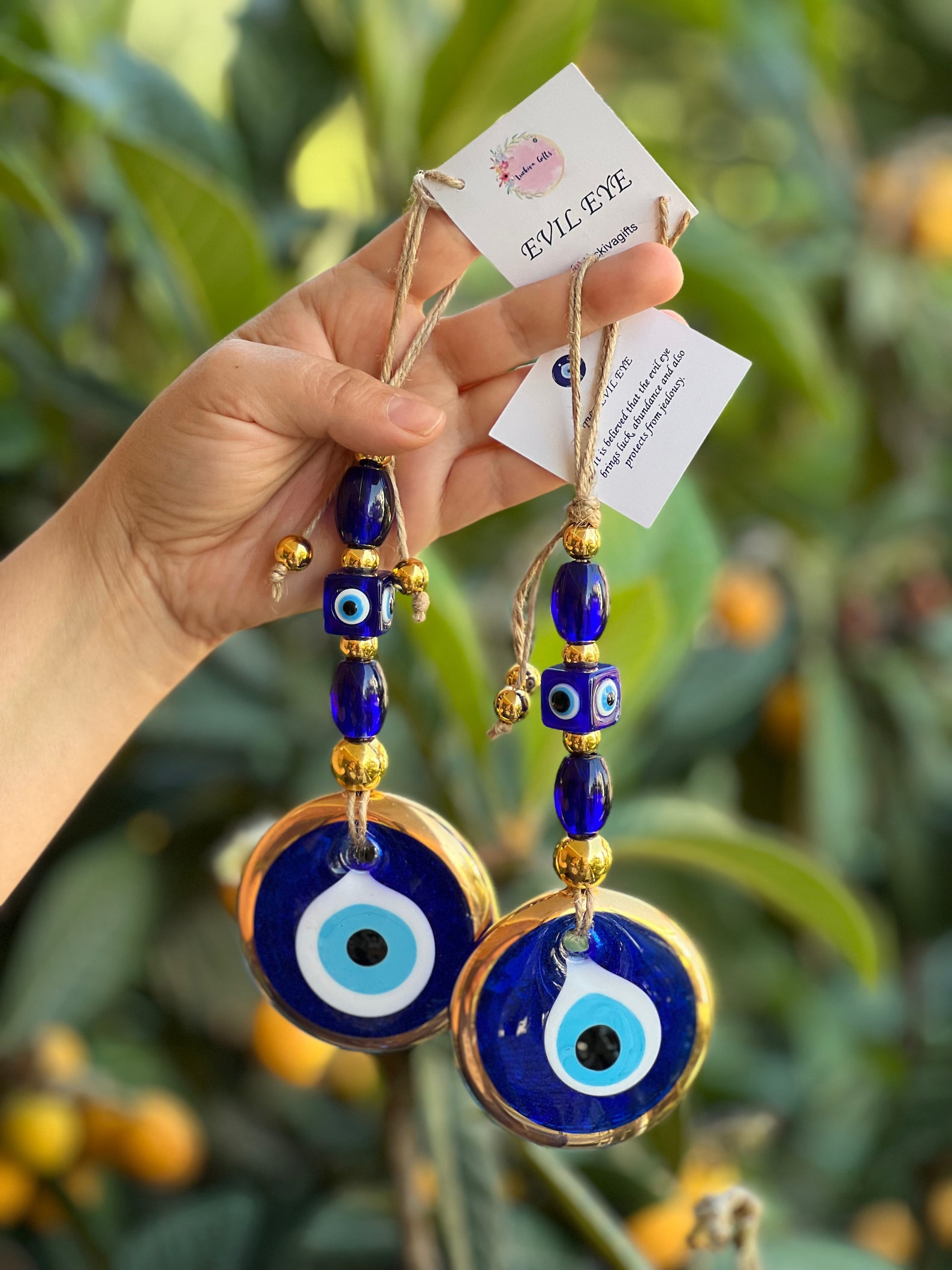 Evil Eye Wall Hanging,gilded Evil Eye Bead,evil Eye Wall Decor,perfect ...