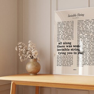 Invisible String Taylor Swift Minimalist Printable Poster Frame ...
