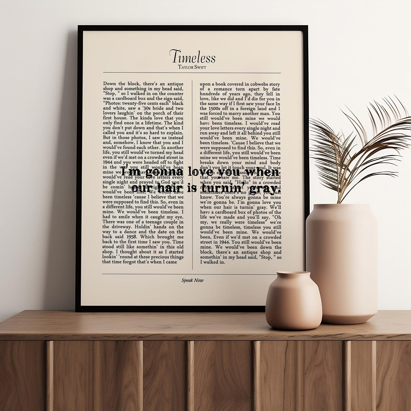 Timeless Minimalist Printable Poster Frame | Taylor Print Merch | Gifts ...