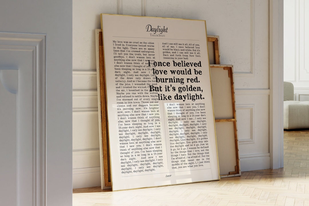 Daylight Minimalist Printable Poster Frame | Swiftie Print Merch ...