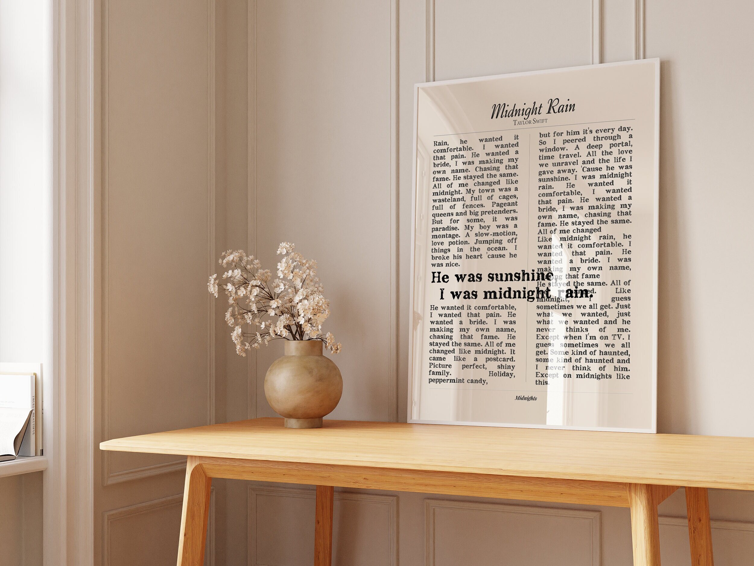 Midnight Rain Minimalist Printable Poster Frame Swiftie - Etsy