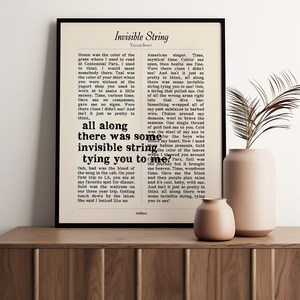 Invisible String Taylor Swift Minimalist Printable Poster Frame ...