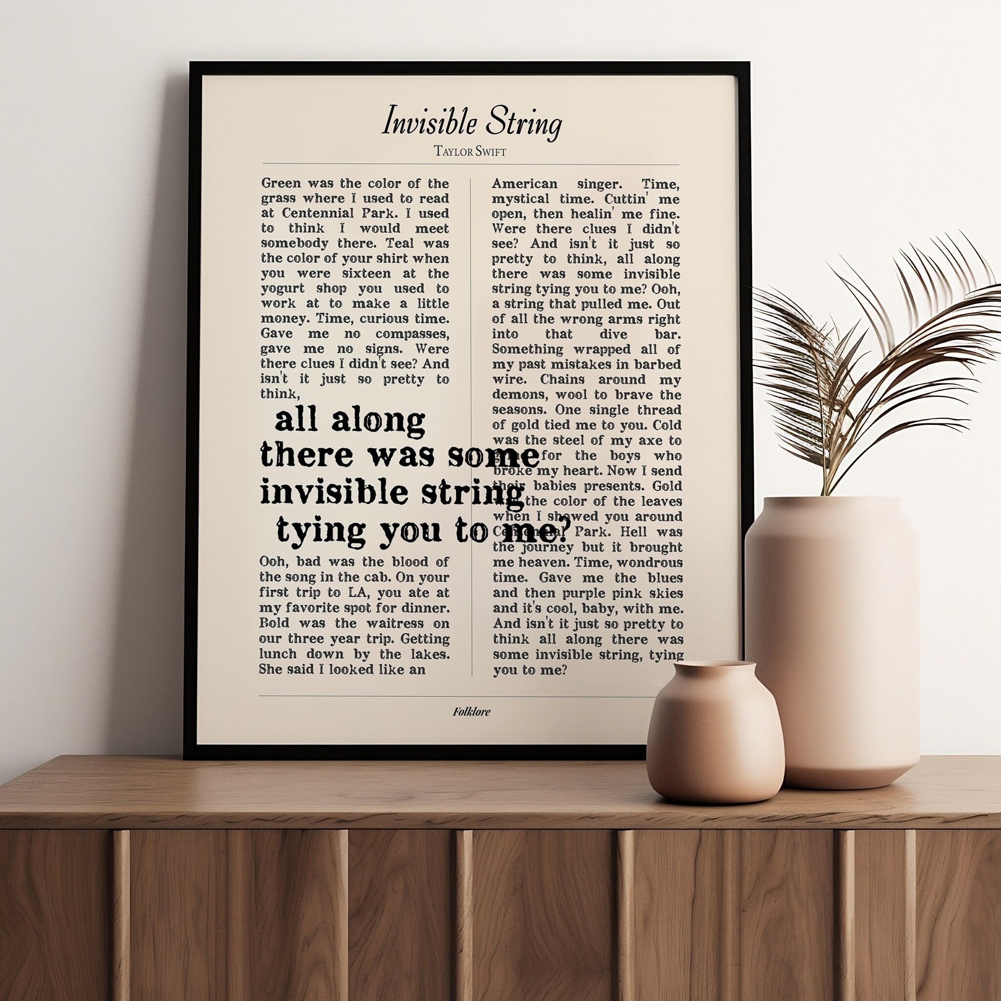 Invisible String Taylor Swift Minimalist Printable Poster Frame Swiftie ...
