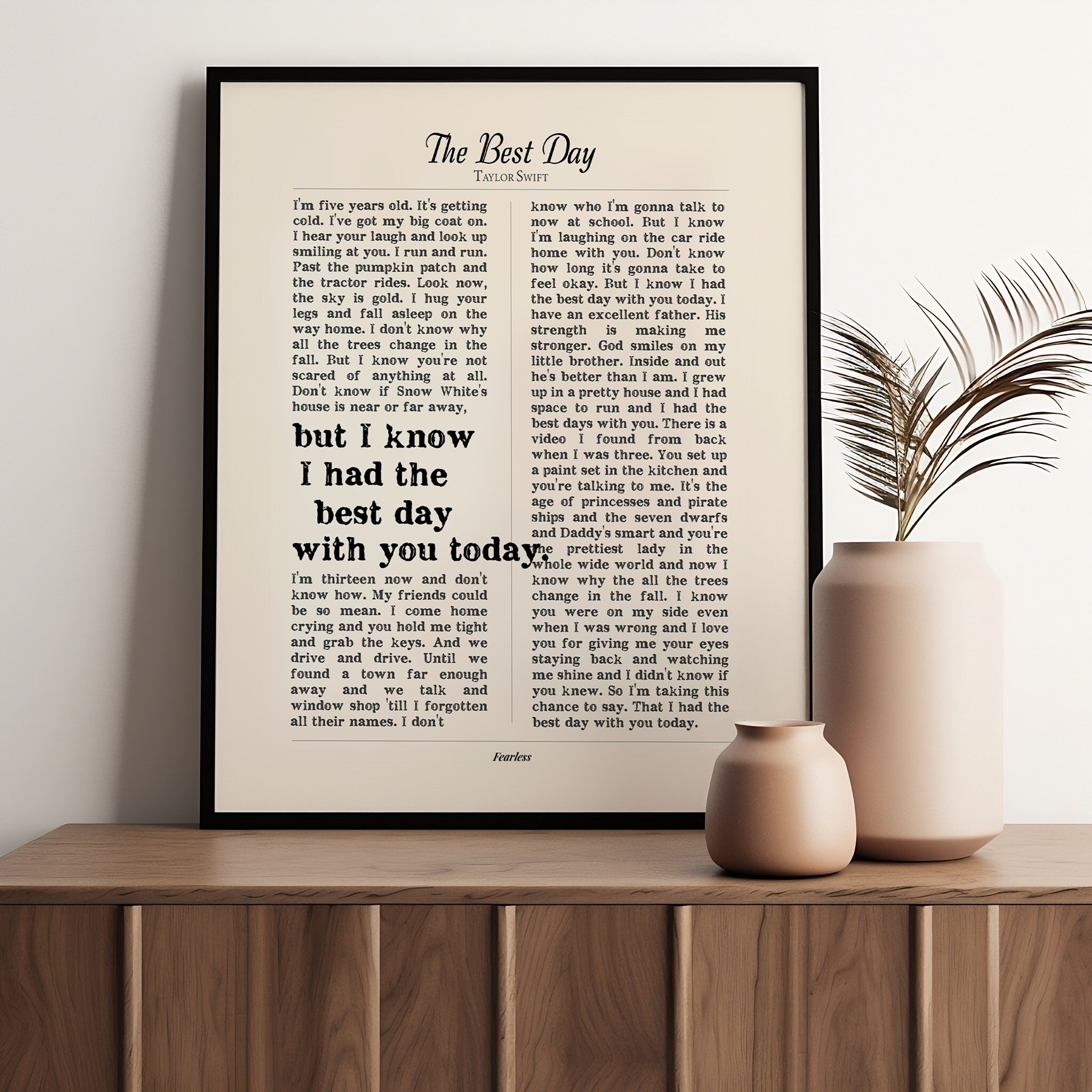 The Best Day Taylor Swift Minimalist Printable Poster Frame | Swiftie ...