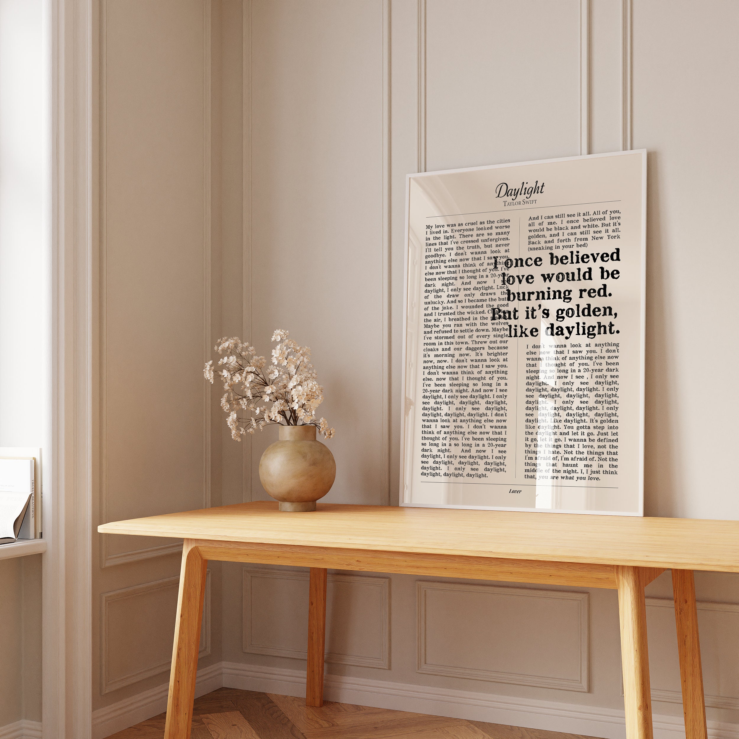 Daylight Minimalist Printable Poster Frame | Swiftie Print Merch ...