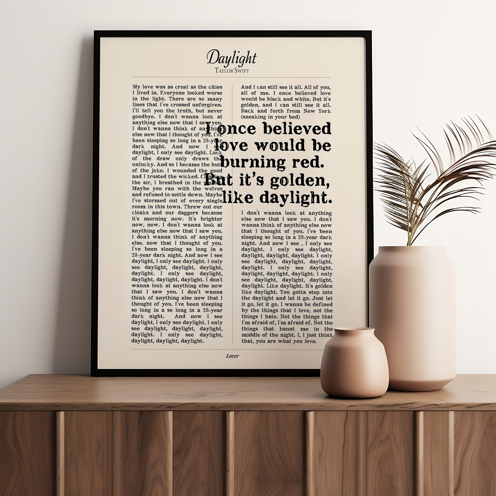 Daylight Minimalist Printable Poster Frame | Swiftie Print Merch ...