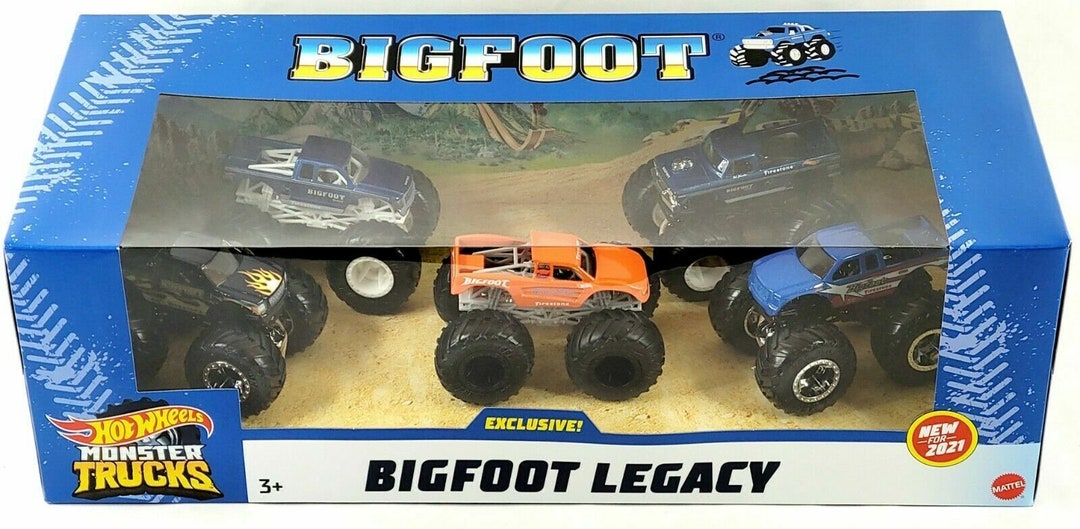 Hot Wheels Monster Truck Bigfoot Legacy Set of 5 Vehicles - Etsy