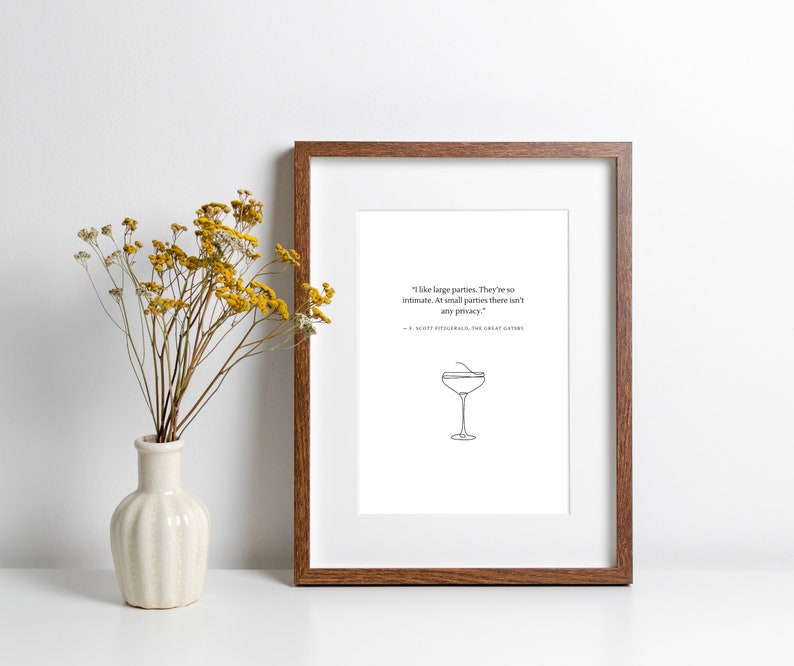 The Great Gatsby Quote Print, F. Scott Fitzgerald, Wall Art, Aesthetic ...