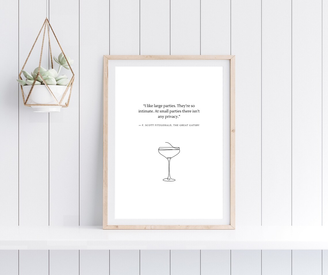 The Great Gatsby Quote Print, F. Scott Fitzgerald, Wall Art, Aesthetic ...