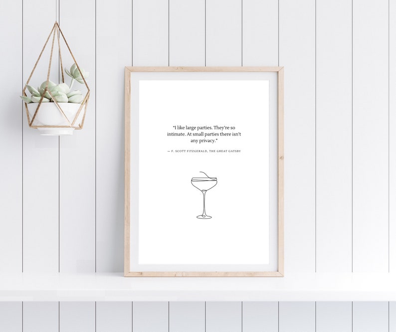 The Great Gatsby Quote Print, F. Scott Fitzgerald, Wall Art, Aesthetic ...