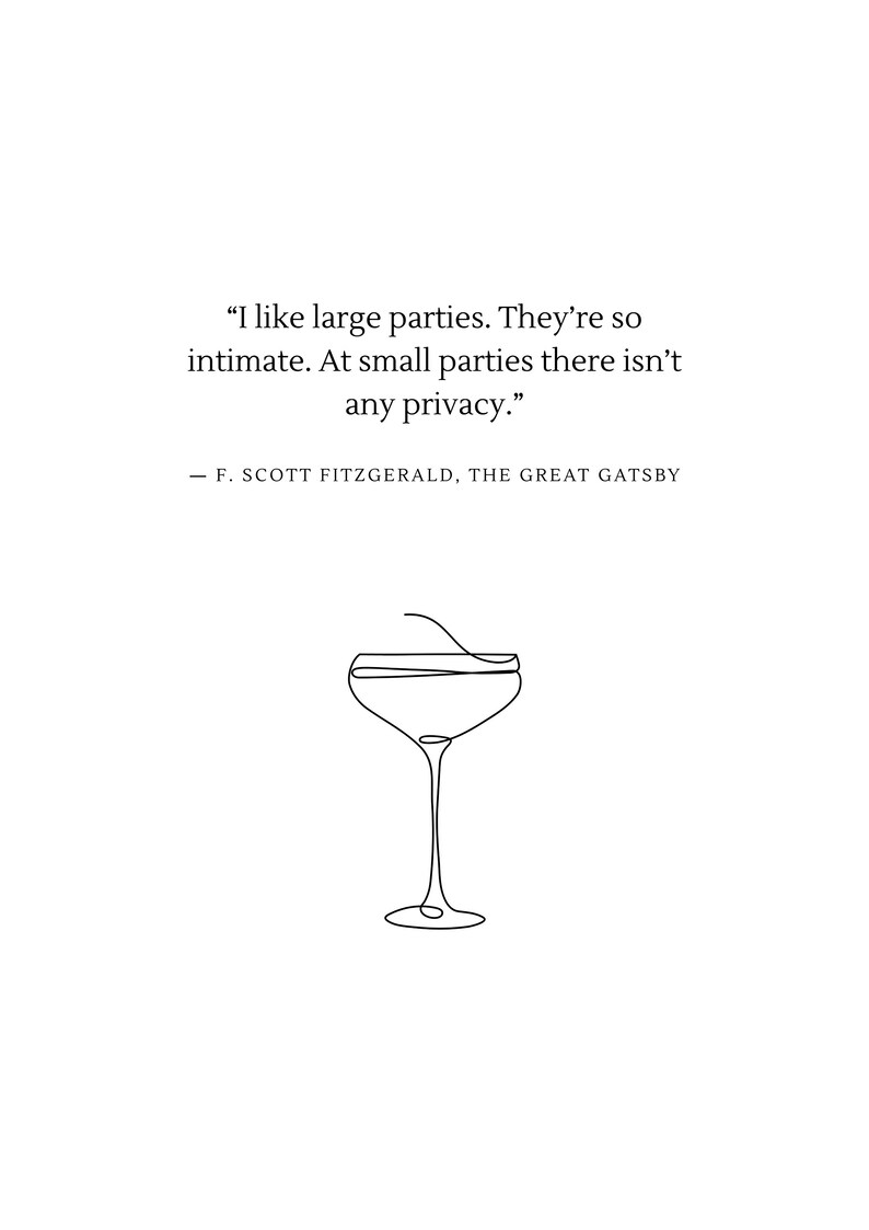 The Great Gatsby Quote Print, F. Scott Fitzgerald, Wall Art, Aesthetic ...