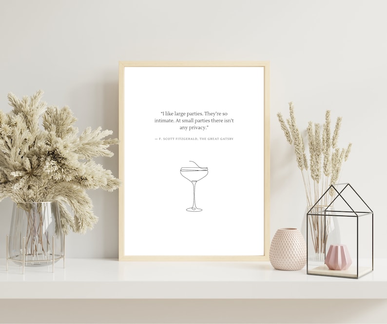 The Great Gatsby Quote Print, F. Scott Fitzgerald, Wall Art, Aesthetic ...