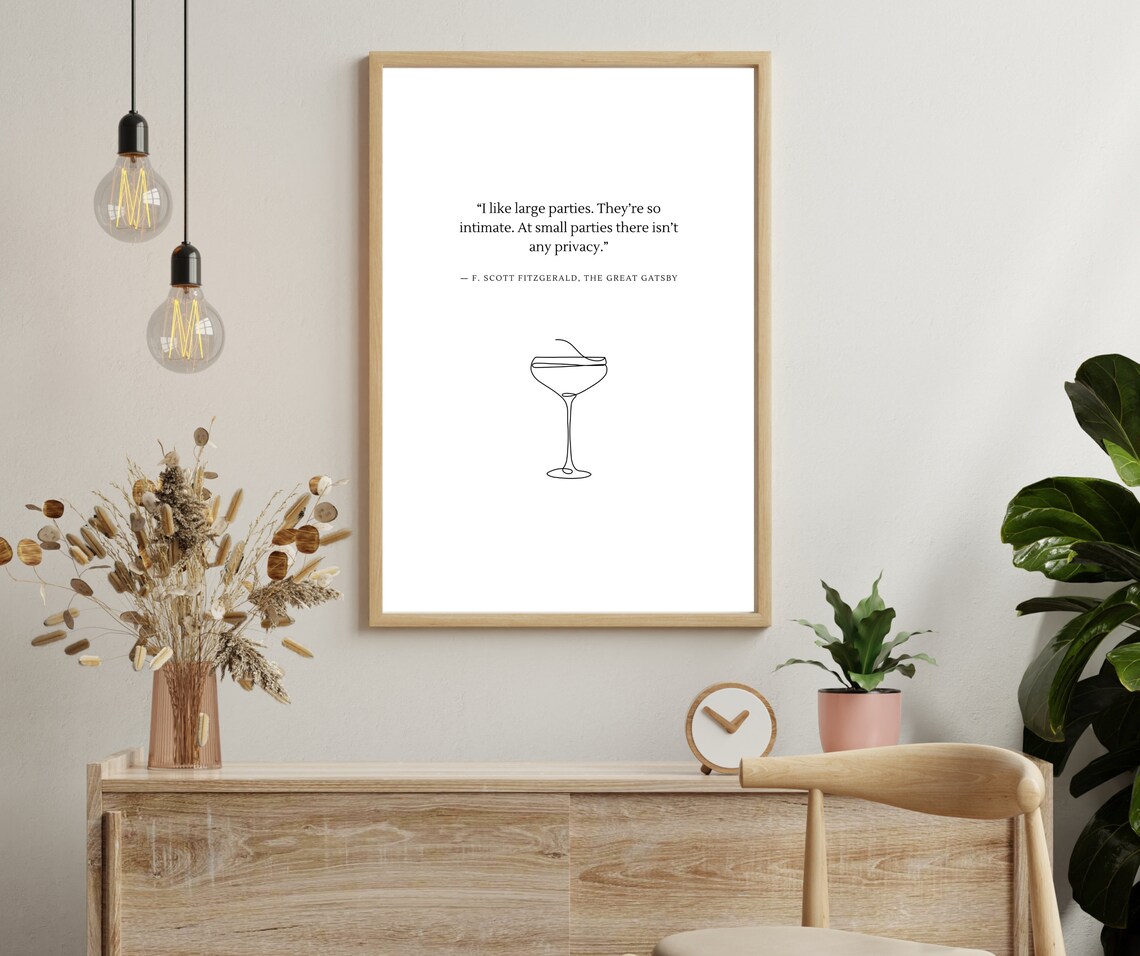 The Great Gatsby Quote Print, F. Scott Fitzgerald, Wall Art, Aesthetic ...