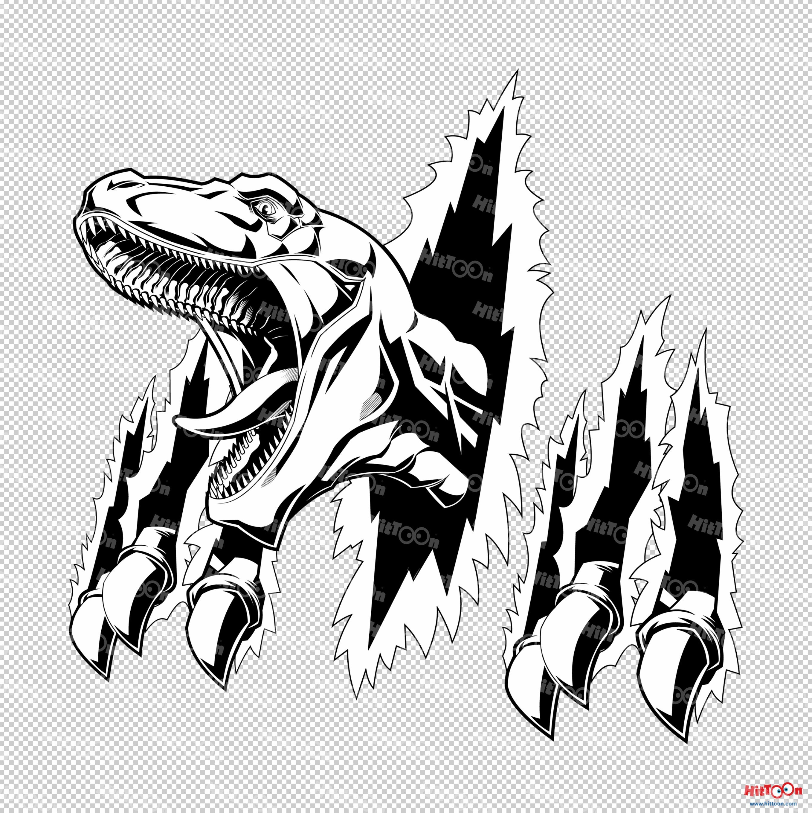 Tyrannosaurus Rex Dinosaur T-rex. Hand Drawn Digital Clip Art Vector ...