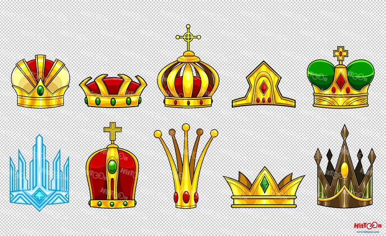 Golden Crown Clipart Set, Vector Graphic Designs (commercial Use) - Etsy