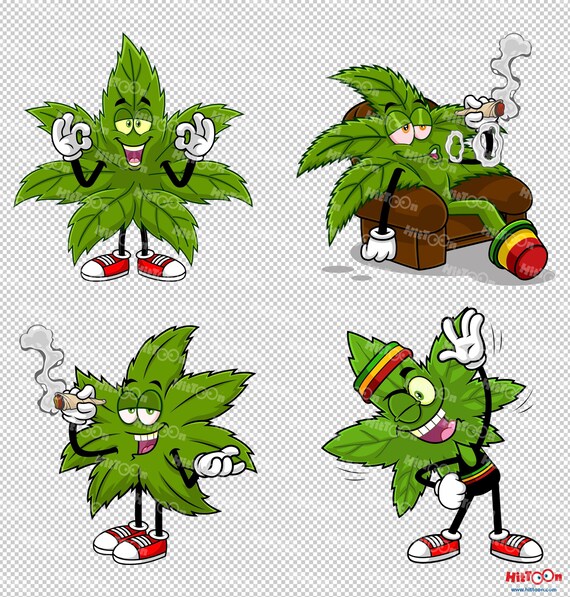 Hojas De Marihuana De Dibujos Animados