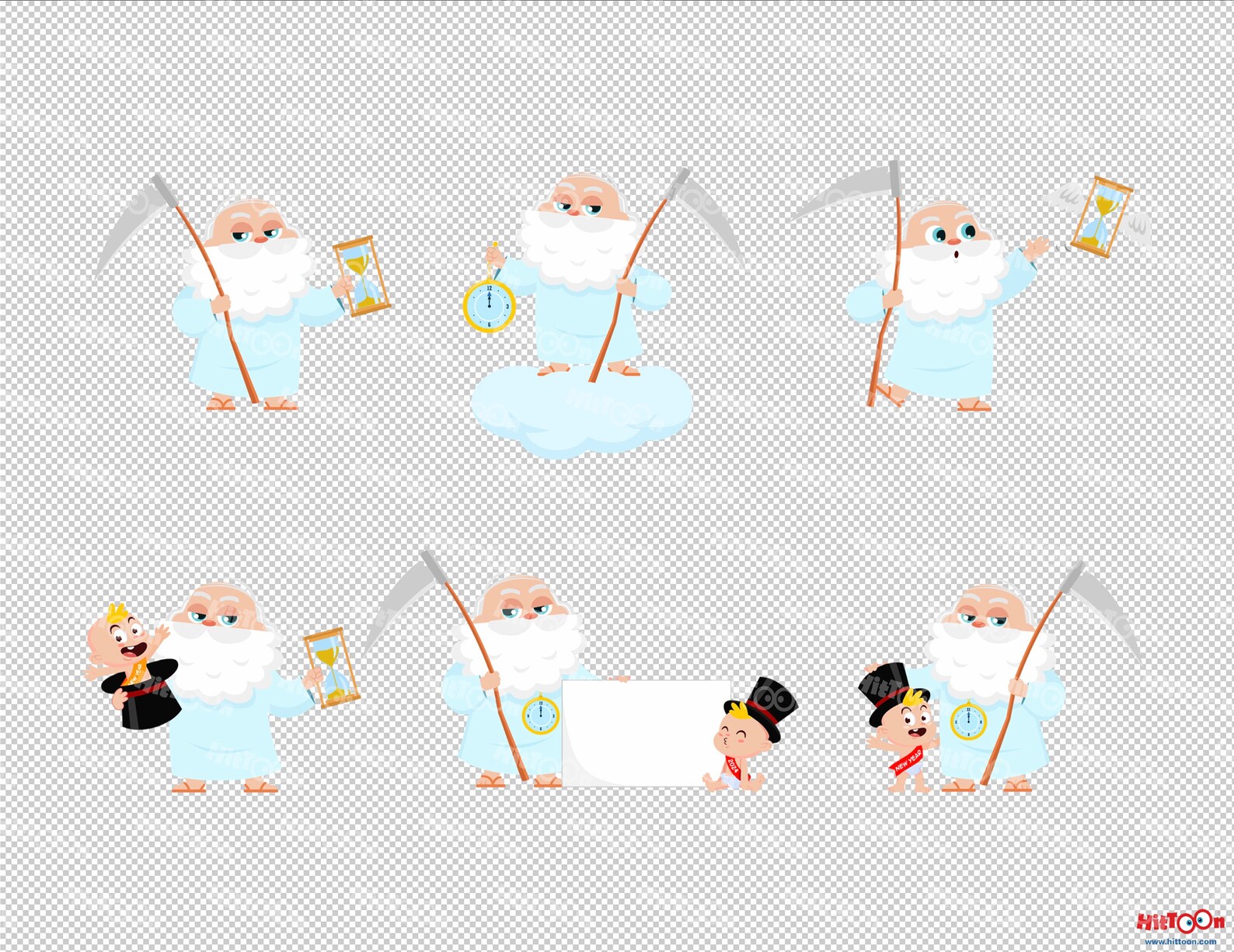 New Year Baby & Father Time Clip Art (ai, Eps, Svg, Pdf, Png, Jpg) - Etsy