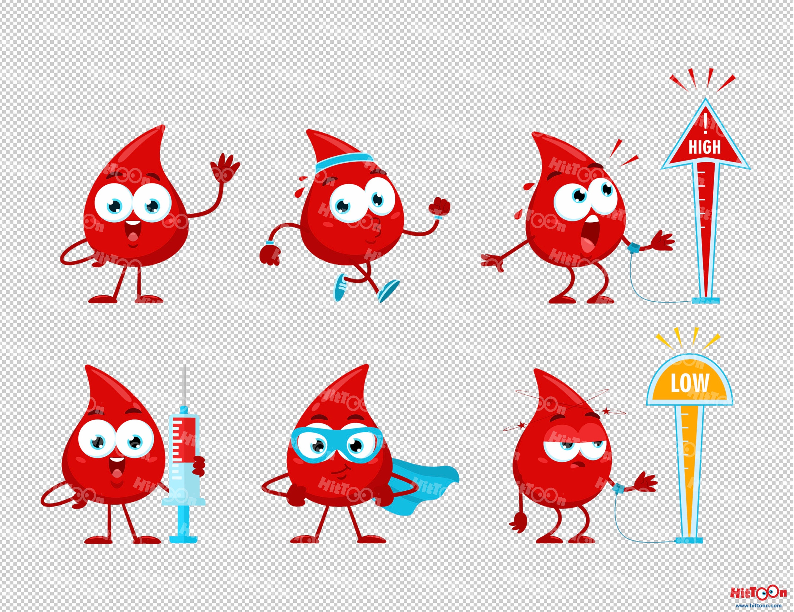 Red Blood Drop Cartoon Clipart: Vector Illustrations (ai, Eps, Svg, Pdf ...