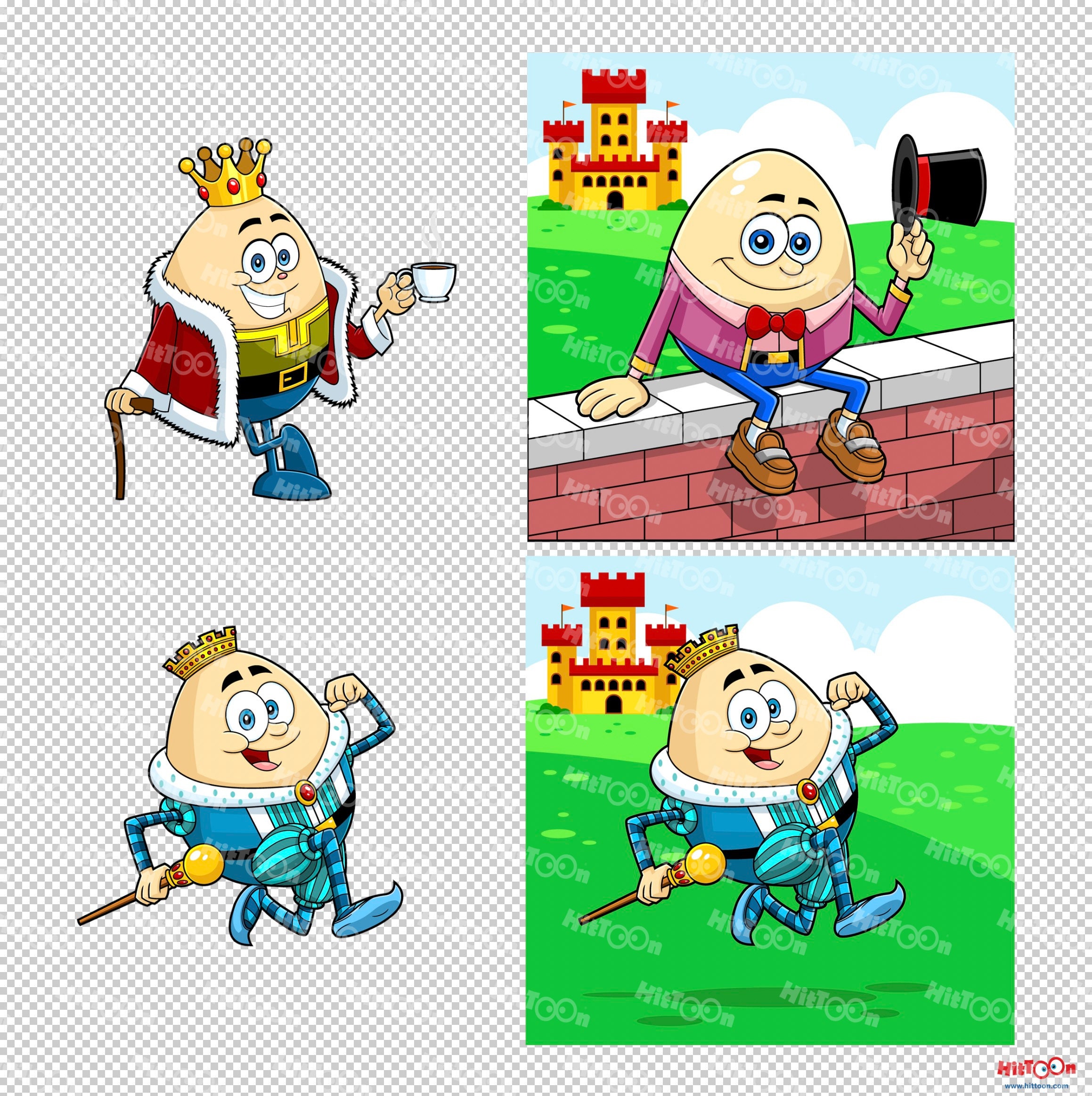 Humpty Dumpty Egg Cartoon Characters 2. Digital Clip Art Vector Graphic ...